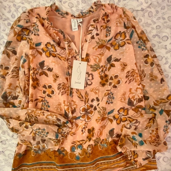 Joie Tops Joie Floral Long Sleeve Silk Blouse New Poshmark
